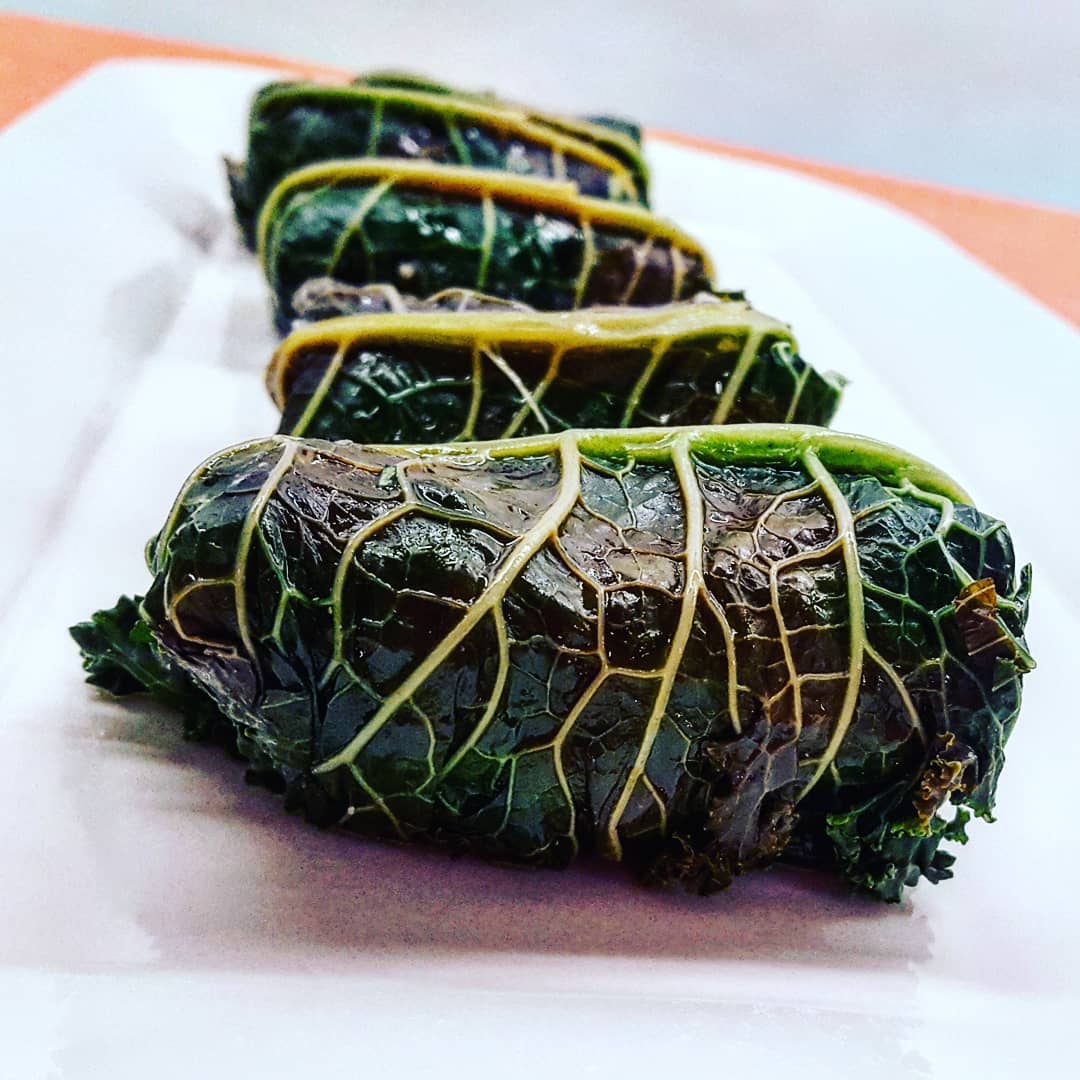 Dolma Griego de Kale y Arroz Integral - Baratza Makrobiotika
